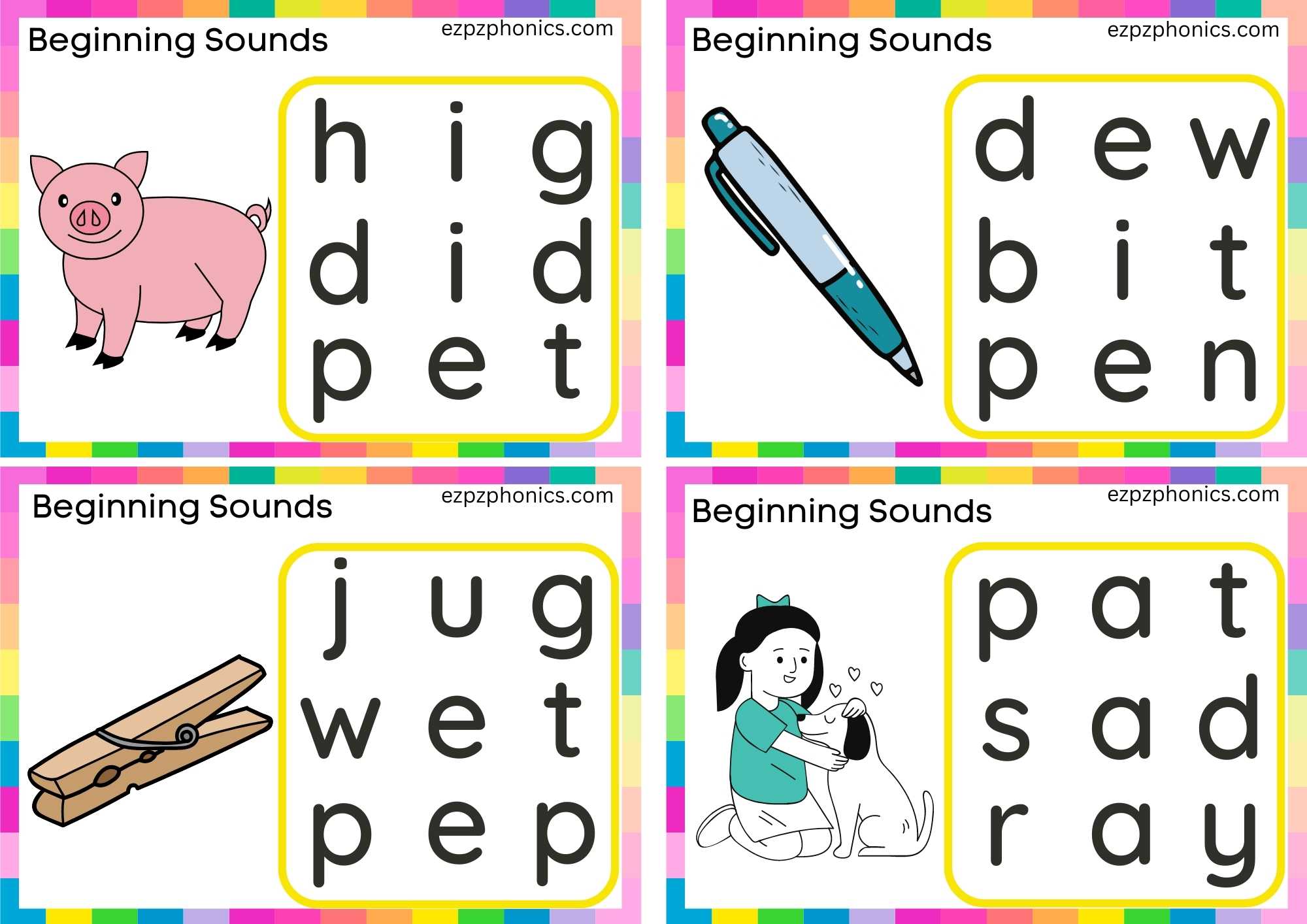 Letter P Word Search Group 2 - ezpzphonics.com